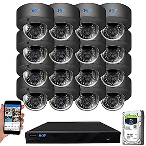 GW Security 16 Channel 4K NVR 8MP (3840x2160) H.265 IP PoE Security Camera System with 16 UHD 4K 2.8-12mm Varifocal Zoom Color Night Vision Waterproof AI Dome Camera, Intelligence AI Smart Functions