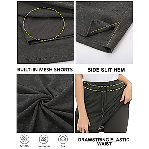 JACK SMITH Women's Athletic Skort Drawstring Waist Stretchy Knitting Skirts with Pockets(XL,Deep Gray)