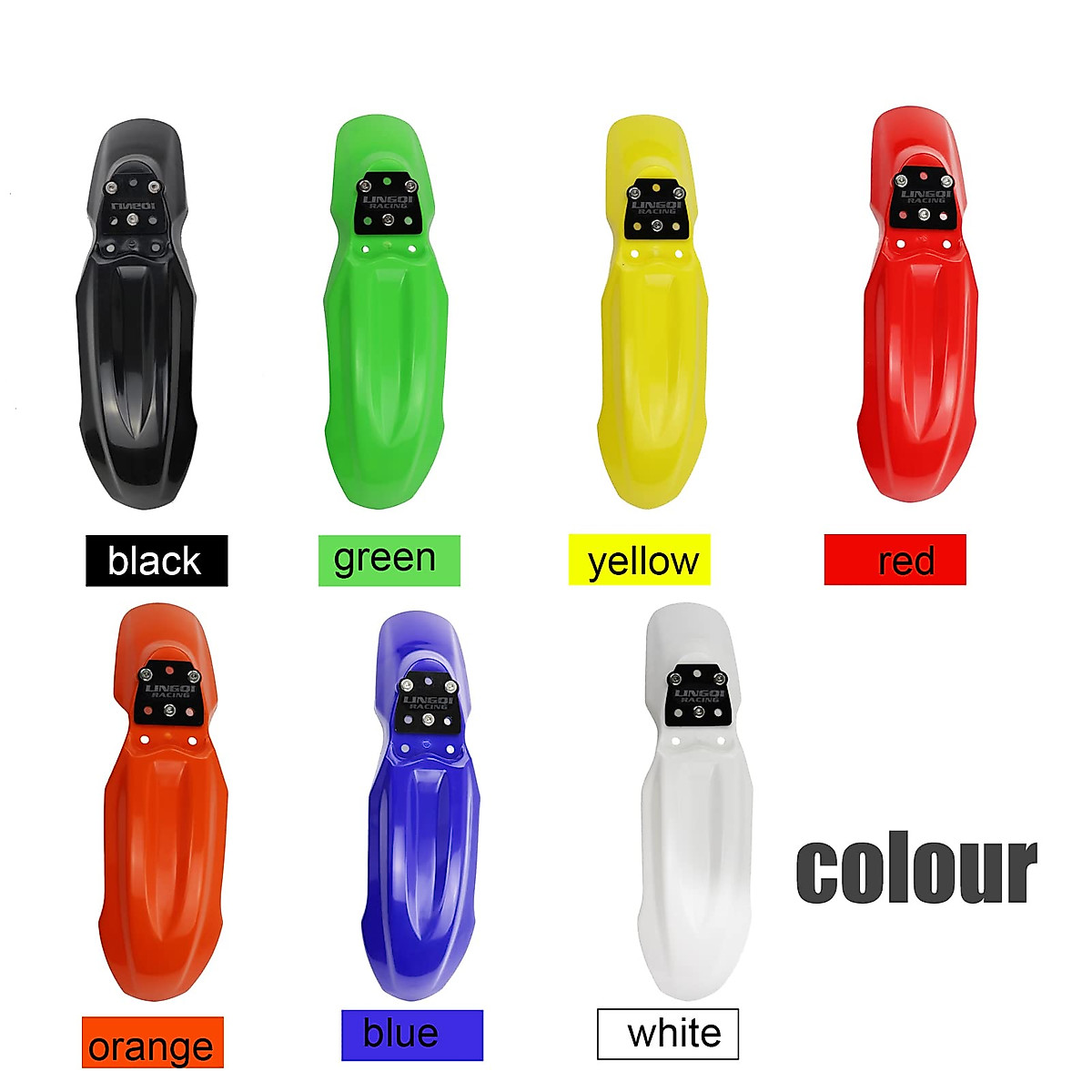 LINGQI RACING Modified Upgrade Front Fender for SURRON Light Bee With Strong Iron Bracket, Front Mudguard Fit to SUR RON E-bike (YELLOW)