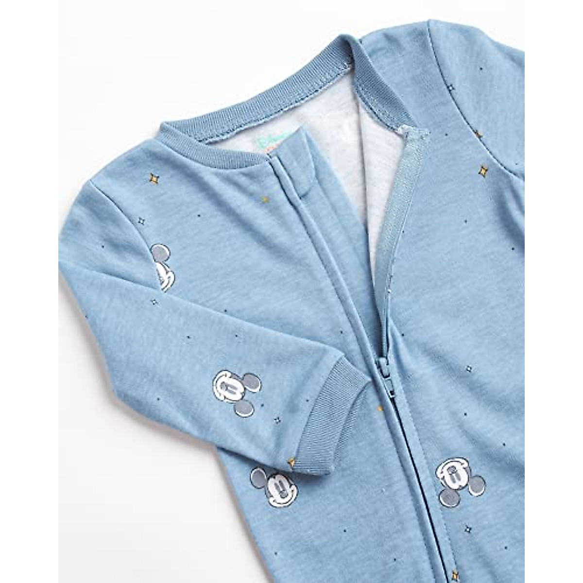 Disney Newborn Baby Boys Girls 7 Piece Layette Gift Set: Mickey Mouse, Winnie the Pooh & Minnie Mouse, 0-6M, Size 0-3M, Mickey Blue/Heather Grey