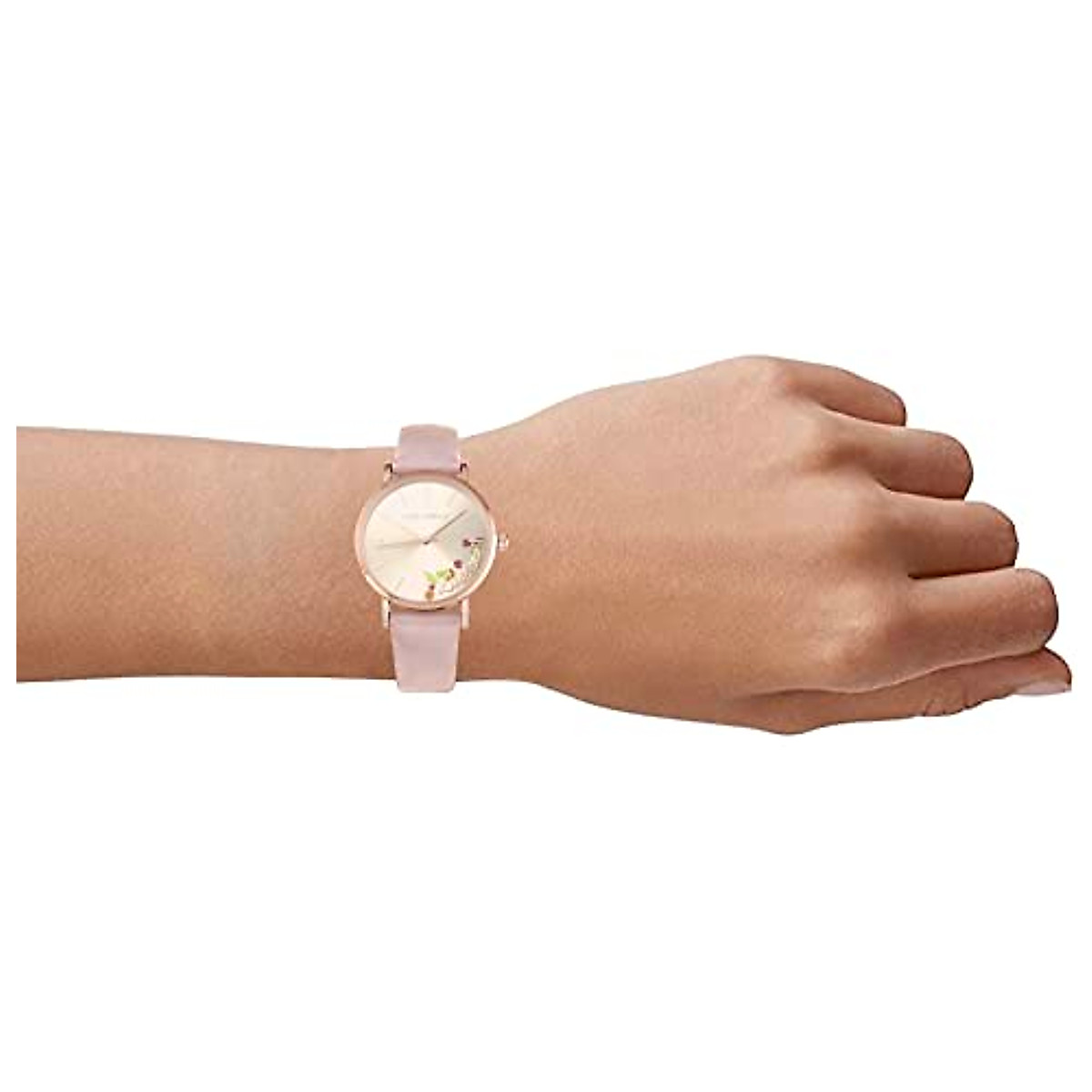 Lucky Brand Watches for Women Floral Dial with Genuine Leather Strap Quartz Movement Women's Wrist Watches Bracelet Gift for her Box Set (Rose Gold)