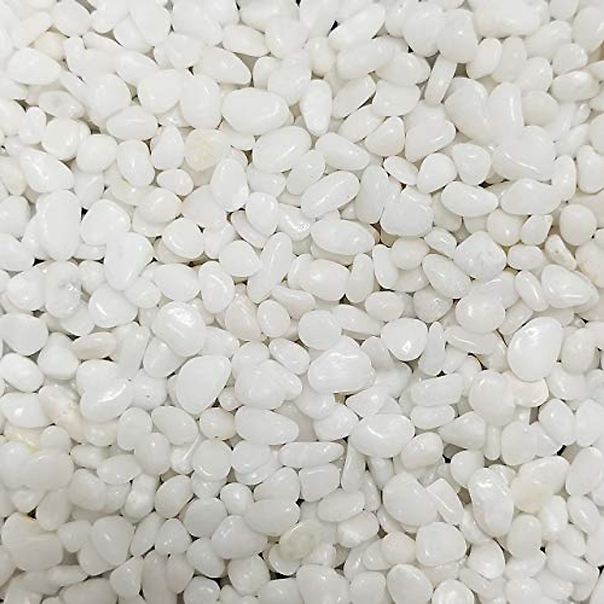 Tonmp 2 lb Natural Polished White Stones 3/8" Gravel Size Polished River Rock Pebbles for Succulents Cactus Bonsai. Decorative fillers. Aquariums and terrariums