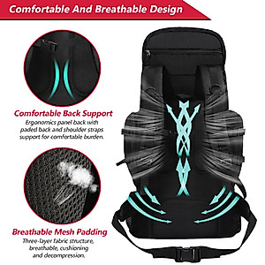 90L Hiking Backpack, Camping Travel Backpack with Rain Cover Lightweight Travel Daypack for Climbing Camping Touring (Black)