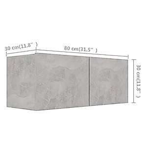 vidaXL TV Stand Set 3 Piece TV Stand HiFi Wall Plasma Stereo Cabinet Media Unit Entertainment Center Home Furniture Concrete Gray Engineered Wood