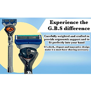 G.B.S Flex ball Handle Razor with Flex ball Pivot Ball technology All Chrome Diamond Knurled Pattern Long Handle Shaving Razor