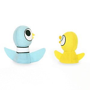 YOTTOY Mo Willems Collection | The Pigeon & Duckling Set of 2 Finger Puppets in Package