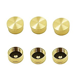 MENSI 6 PCS Solid Brass 1LB Propane Gas Bottle Thread Protection Cap, 1 Pound Green Cylinder Dust Thread Cap