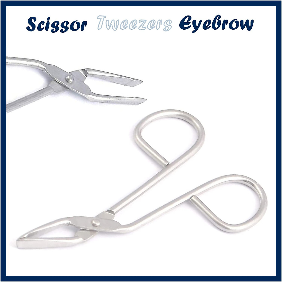 DDP Professional Stainless Steel Scissors Shaped Slant Tip Tweezer Clip 'Eyebrow