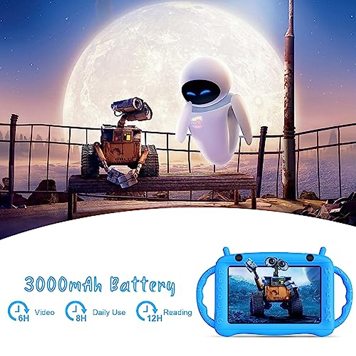 Kids Tablets 7in Android 11 Tablet for Kids Age 3-12,Quad Core 2GB RAM 32GB ROM Toddler Tablet with Shock-proof Case,Parental Control, Pre-installed Kids Educational APP,HD Screen,Dual Camera(Blue)