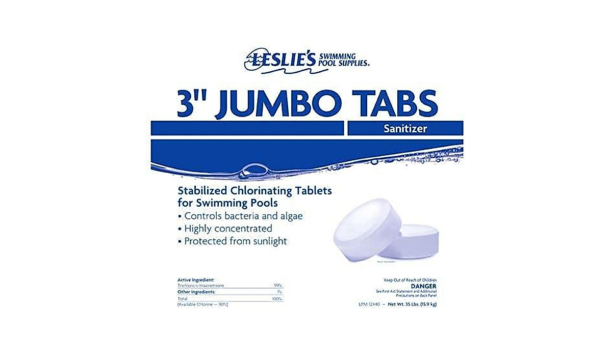 Leslie's Jumbo 3-Inch Chlorine Tablets for Pool Sanitizing | Long ...