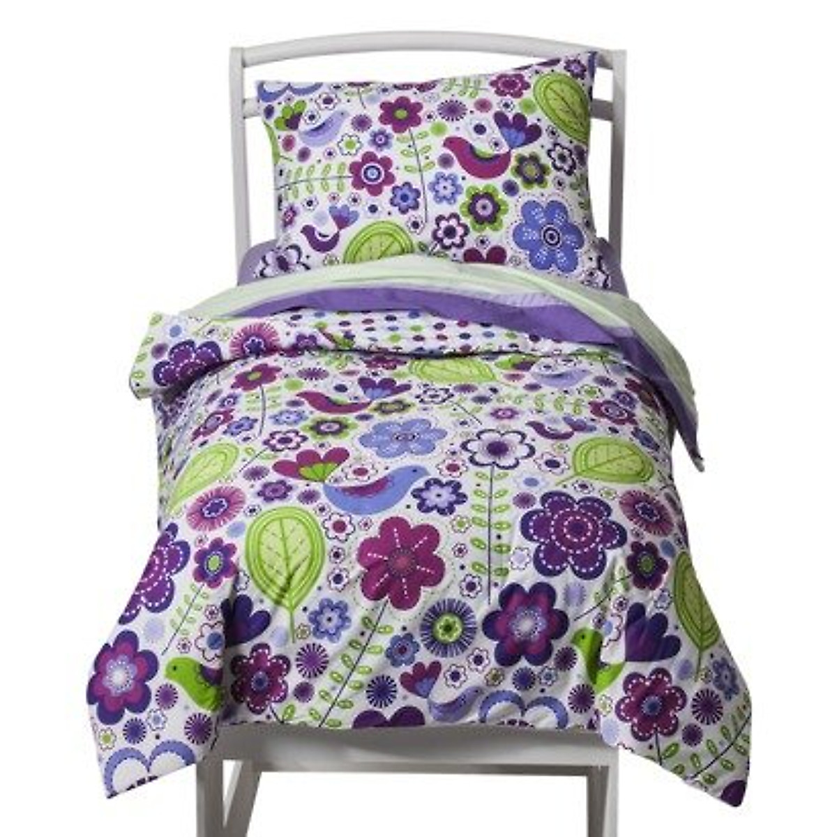Botanical Purple Quilted Crib Fitted Sheet