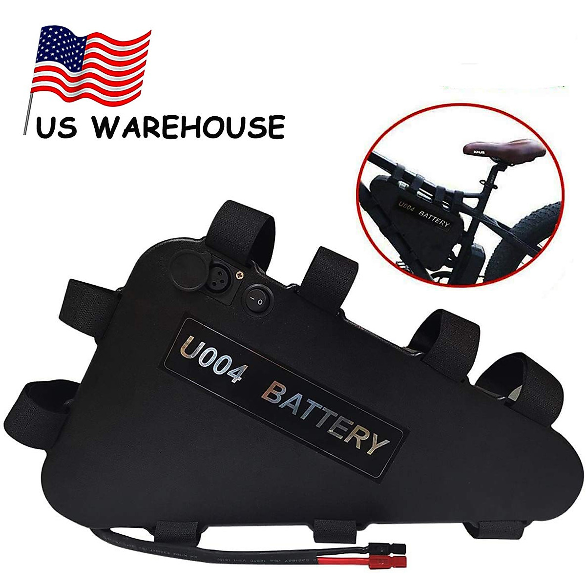 Co-well 52V 20Ah Ebike Battery Triangle, Lithium Li-ion Electric Bicycle Battery with BMS,USB Port,Switch and Charger for 1500W/1000W/750W/500W Bike Motor Mountain Conversion Kit