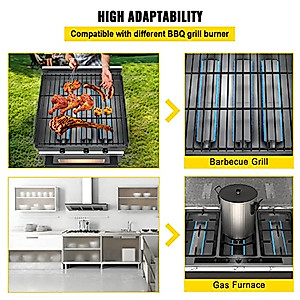 VEVOR Grill Burners, Stainless Steel BBQ Burners Replacement, 4 Packs Grill Burner Replacement, Flame Grill with 16.1" Length Barbecue Replacement Parts with Evenly Burning for Premium Gas Grills
