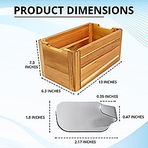 BRUVVERS Acacia Wood Compost Bin - Countertop Trash Can for Smell-Proof Indoor Composting, with Adhesive Lid Holder and 1.6 Gal Container for Your Kitchen