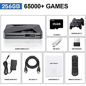 Kinhank Retro Game Console,Super Console X2 PRO Emulator Console with 65,000+ Classic Games,Retro Gaming Console with EmuElec 4.6 &Android 9.0,4K HD Output,2.4+5G,BT 5.0,Compatible with Most Emulators