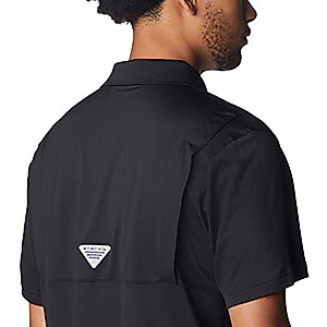 Columbia Men's PFG Skiff Cast Polo Shirt, Breathable, UV Protection Black