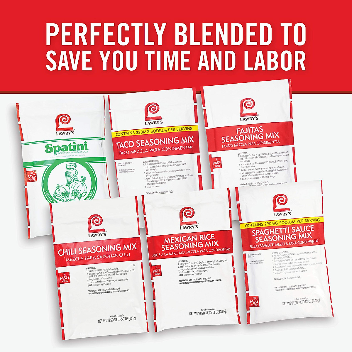 Lawry's Spaghetti Sauce Seasoning Mix, 12 oz - One 12 Ounce Packet of Spaghetti Seasoning Mix for Flavorful Spaghetti or Pizza Sauce, Best for Back-of-House Use