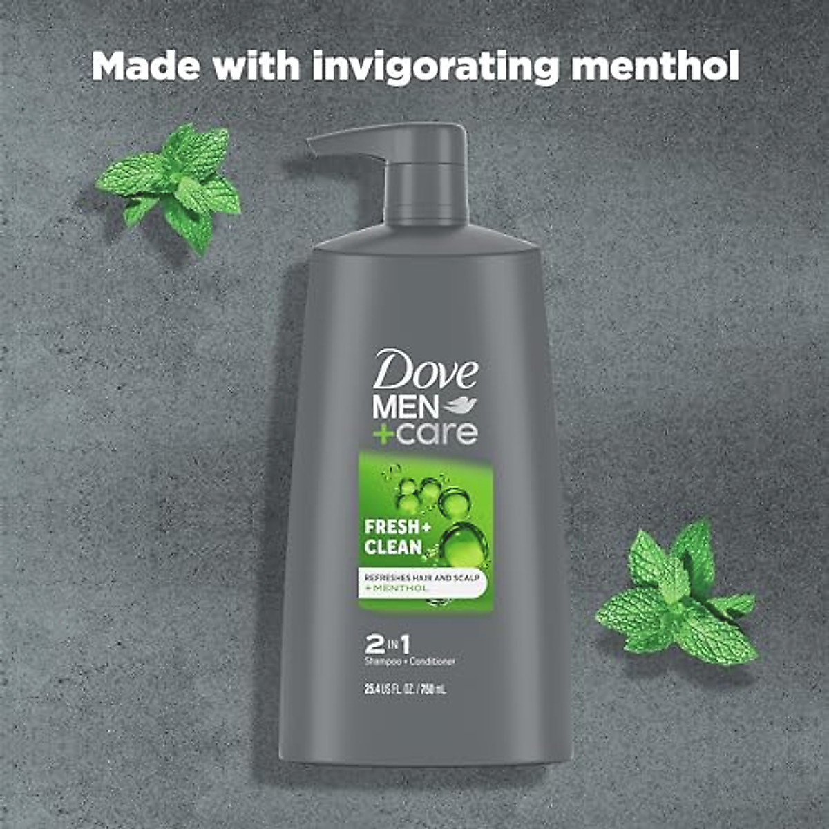 DOVE MEN + CARE 2-in-1 Shampoo and Conditioner Fresh and Clean 4 Count Nourishes and Invigorates Helps Strengthen Hair 25.4 oz