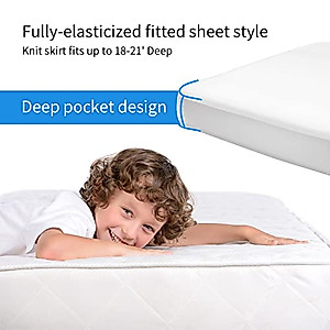 Letech+ Waterproof Mattress Protector Fitted Style, King Size 100% Cotton Terry Smooth and Breathable Top, Mattress Cover - Noiseless Vinyl-Free Deep Pocket Machine Washable Protector
