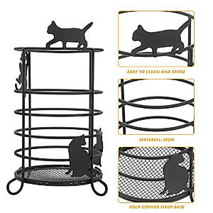 DOITOOL Iron Kitchen Utensil Holder for Countertop Spoon Holder Silverware Caddy, Silhouette Chopsticks Holder Spoon and Fork Holder for Kitchen or Restaurant, Black