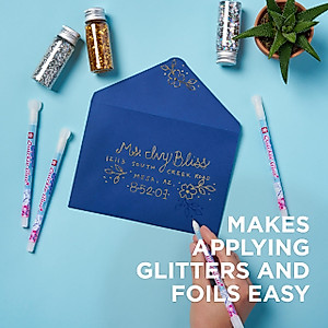 Sakura Quickie Glue Pens - Liquid Glue Pens for Crafting - Pinpoint Roller Glue - 0.7 mm Tip - 6 Pack