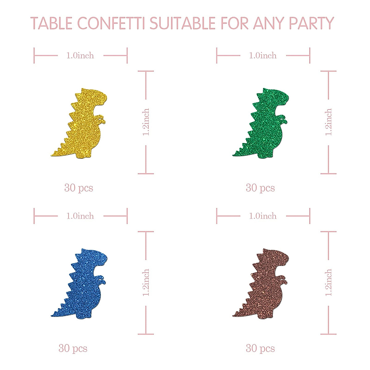 Halodete Dinsaur Confetti - Baby Boy Birthday Party Table Decorations - Jungle Confetti - Baby Shower/Baby Kid Birthday Table Scatter Confetti Decorations - Glitter 120pcs