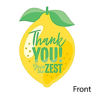 Big Dot of Happiness So Fresh - Lemon Shaped Citrus Party Thank You Note Cards with Envelopes - Set of 12