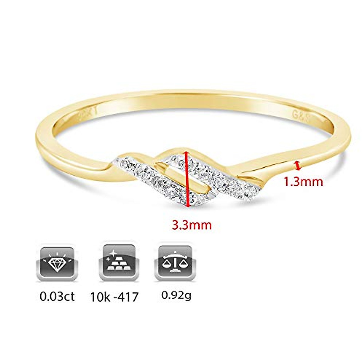 White gold cute diamond ring_O