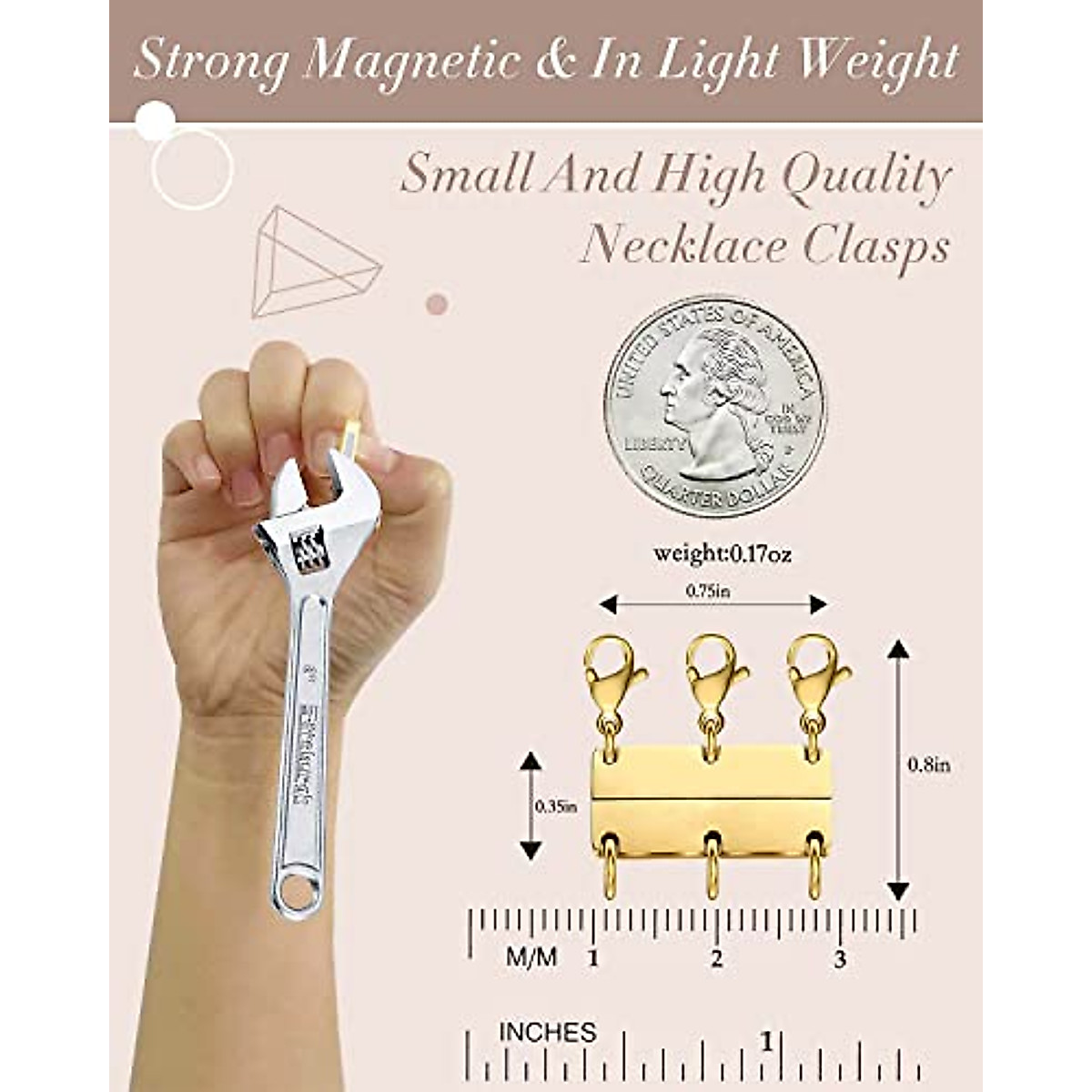 OHINGLT Layered Necklace Clasp 18K Gold and Silver Necklace Separator for Layering, Multiple Necklace Clasps and Closures for Women