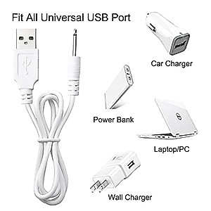 SEXBAY Original Replacement DC Charging Cable USB Cord for Rechargeable Wand Massagers Charger/Replacement DC Charging Cable