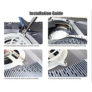 ElecGear PS5 Internal Cooling Fan (Rev. C), Additional Shockproof Sealing O-Ring and Repair Tool Kit Screwdriver, CPU and Case Fan Replacement for PlayStation 5