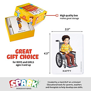 Feelings and Emotions Flash Cards - Memory Game, Social Skills Games, Emotions Cards, Feelings FlashCards, Empathy Game Homeschooling Materials, Preschool Games, Therapy Games for 3 Year Olds and Up