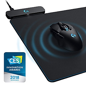 LogitechG PowerPlay Wireless Charging Mouse Pad, Compatible with G Pro/ G903/ G703/ G502 Lightspeed Gaming Mice - Black (Renewed)