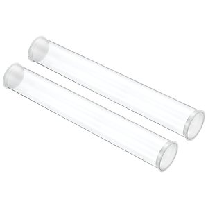 PATIKIL 11.8"L x 1.7"Dia Clear Storage Tubes, 2Pcs PC Plastic Transparent Hollow Round Rigid Tube with Cap for Beads Bath Salt Container Wedding Party Favors