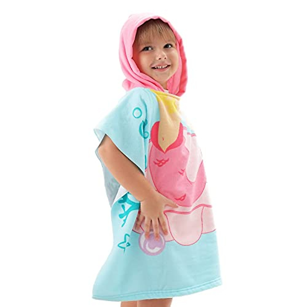 NovForth Kids Beach Towel for Boys Girls, Mermaid Hooded Bath Towel Wrap, Toddler Pool Towel with Hood