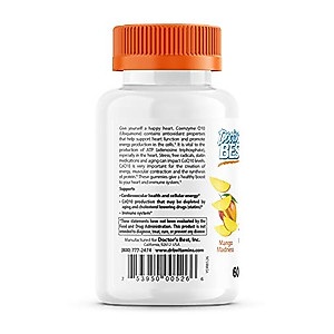 Doctor's Best CoQ10 Gummies 200 Mg, Coenzyme Q10 (Ubiquinone), Supports Heart Health, Boost Cellular Energy, Potent Antioxidant, 60 Ct (Packaging May Vary)