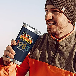 40th Birthday Gifts Women, Men - 40th Birthday Decorations Women, Men - 1983 40th Birthday Gift, 40 Year Old Birthday Gifts For Women Unique - Funny Happy 40th Turning 40 Cup Ideas - Tumbler 20 Oz