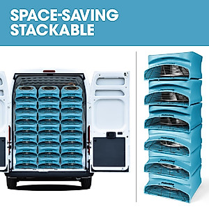 PURAERO Low Profile Air Mover Carpet Dryer Blower Floor Fan | 1/4 HP 1,100 CFM | for Crawlspaces, Attics, Basements, Bathrooms| Water Damage Restoration, Grow Rooms | PA-250-LP | Blue