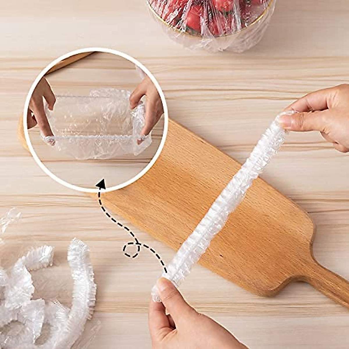 Fresh Keeping Bags, Plastic Sealing Bags Food Cover, Universal Kitchen Wrap Seal Fresh Keeping Caps Fresh Keeping Bags Covers,Plastic Stretchable Food Covers for Leftover And Meal Prep (100PCS)