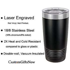 20-Ounce Vacuum Insulated Stainless Steel Tumbler Customized Double-Walled Laser Engraved Coffee Black Mug, Welder, Personalized