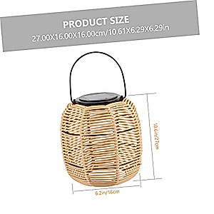 LABRIMP Landscape Light for Lawn Table Hanging LED Rattan Wedding Lights Decoration Handle with Patio Lantern Yard Garden Yellow Solar Lamp Outdoor