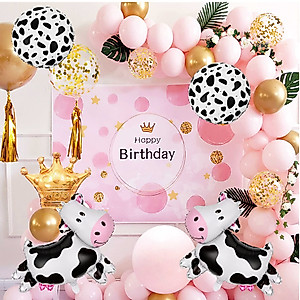 Foil Heart Balloon Heart Shaped Balloons -Love Mylar Balloons Balloons for Engagement Party Decorations,Mother's Day Decorations Wedding Birthday Anniversary (4Pcs Cow Balloons)