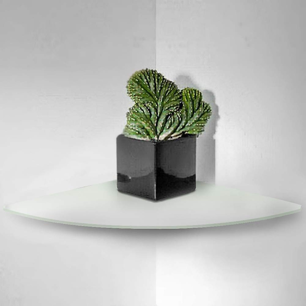 Floating Corner Shelf Wall-Mounted Storage Rack, 2 Tier Storage Display Shelf Organizer Corner for Bathroom, Bedroom, Living Room(Transparent)