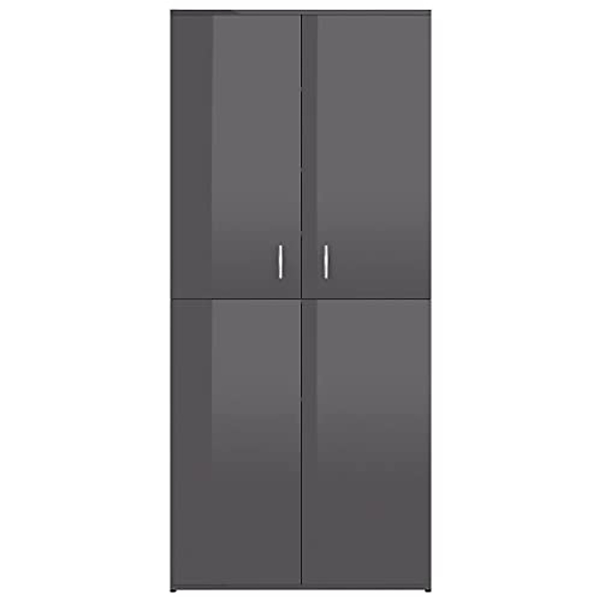 vidaXL Shoe Cabinet Indoor Hallway Household Supply Storage Shoe Shelf Rack Home Organizer Hall Cabinet Furniture High Gloss Gray Engineered Wood