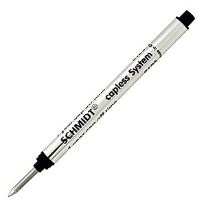 SCHMIDT 8126 Long Capless Rollerball Refill Fine Point 0.6mm, Black, 2 Pack Blister (SC58123)