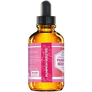 Leven Rose Organic Pumpkin Seed Oil for Hair Growth 1 oz, 100% Pure, Cold Pressed Pumpkin Oil for Damaged Hair, Dry Skin and Nails