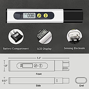 2 Pack pH Meter and TDS Meter, 0.05 pH High Accuracy Tester Pen, ± 2% Readout Accuracy Digital Water Quality Filter Pen, 0-9990ppm, Ideal Water Purity Test for Drinking Water, Aquariums, Hydroponics