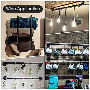 Dawod Industrial Pipe Clothing Rack 36 Inch 2 Pack, Wall Mounted Clothes Rack, Hanging Clothes Rods for Closet and Laundry Room, Multi-Purpose Heavy Duty Garment Bar