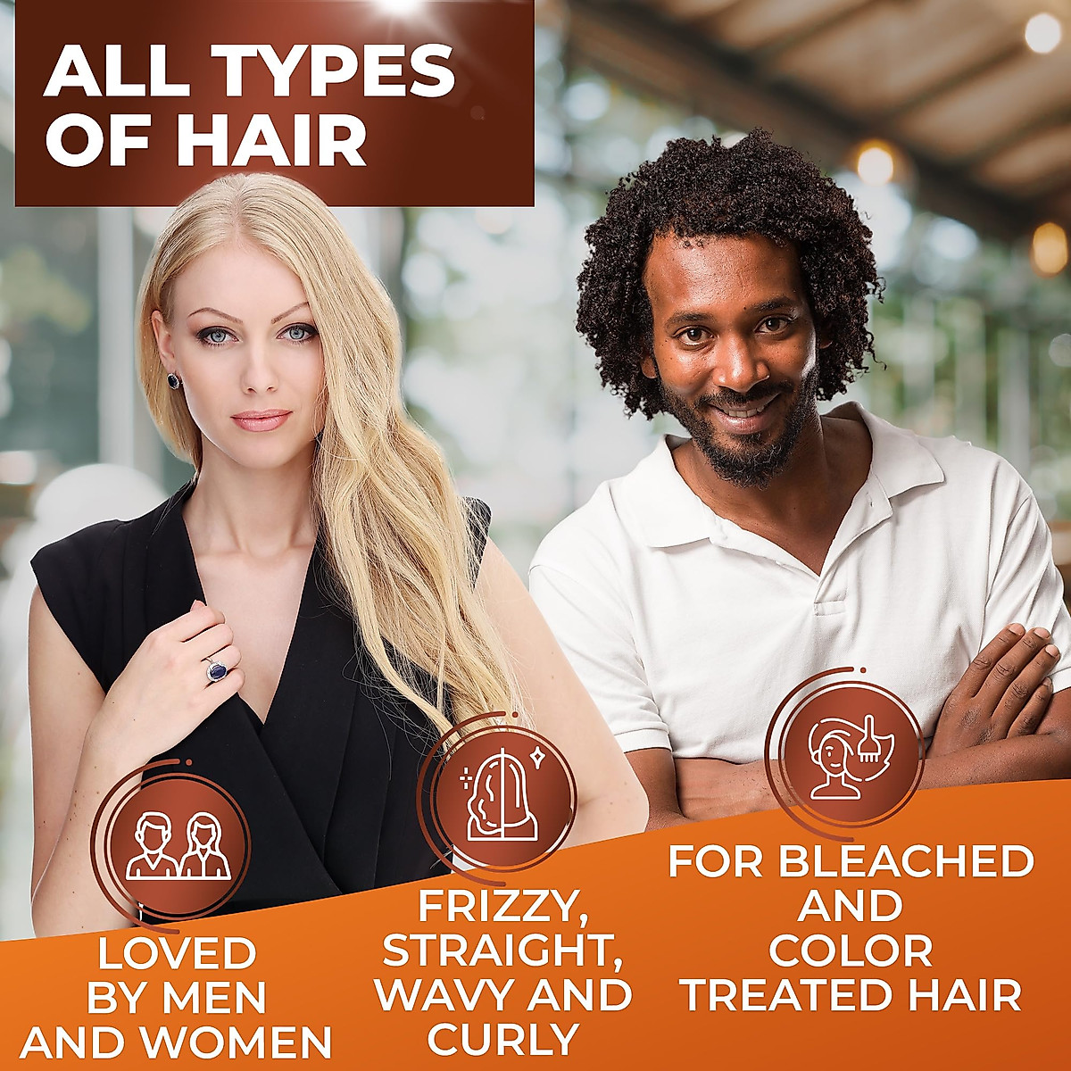 Moroccan Argan Oil Conditioner - Sulfate Free, Anti Frizz Hydrating Thickening Care for Women and Men - Deep Moisturizing Treatment for Color Treated, Curly, Frizzy, Damaged and Dry Hair