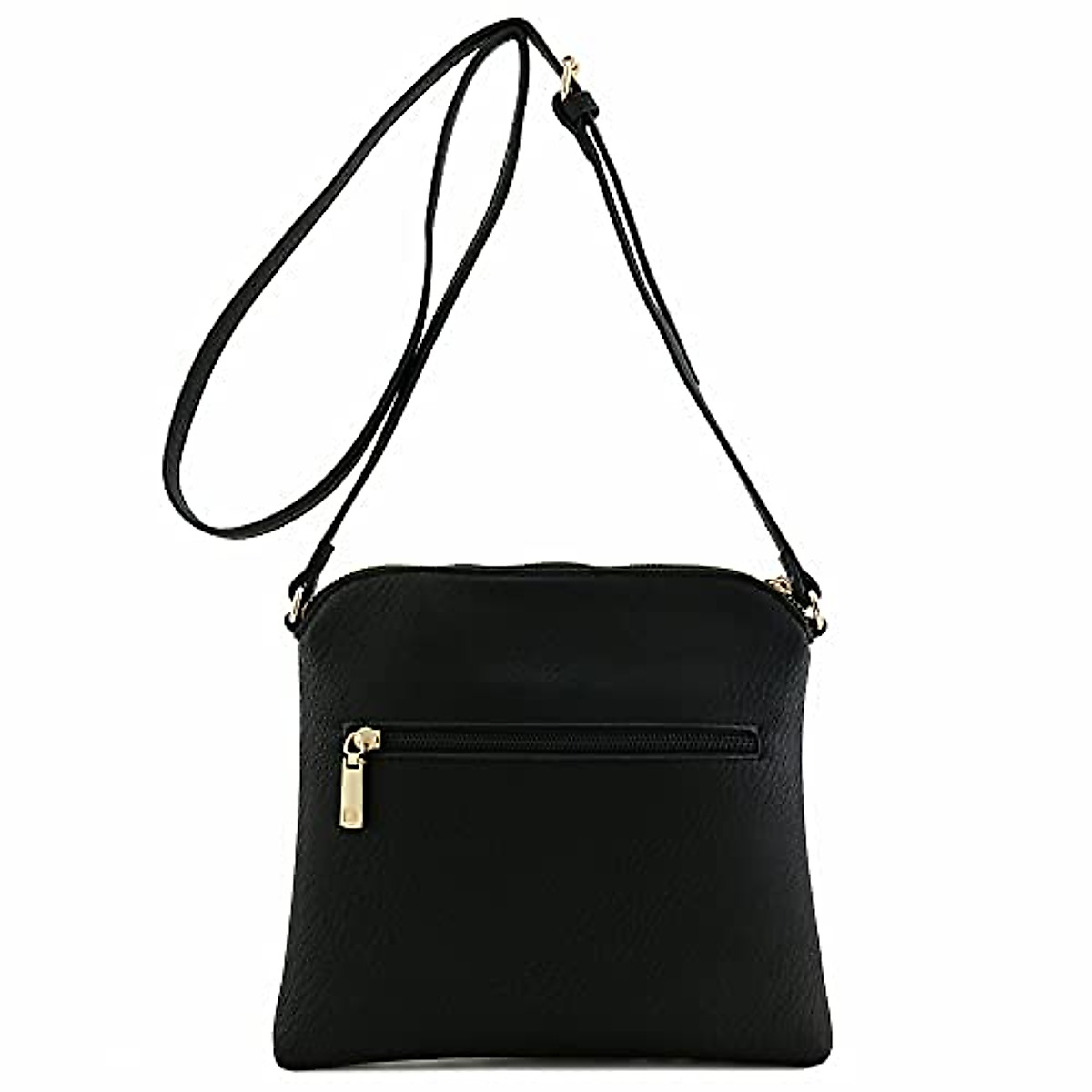 FashionPuzzle Chevron Quilted Medium Crossbody Bag with Tassel Accent (Black)